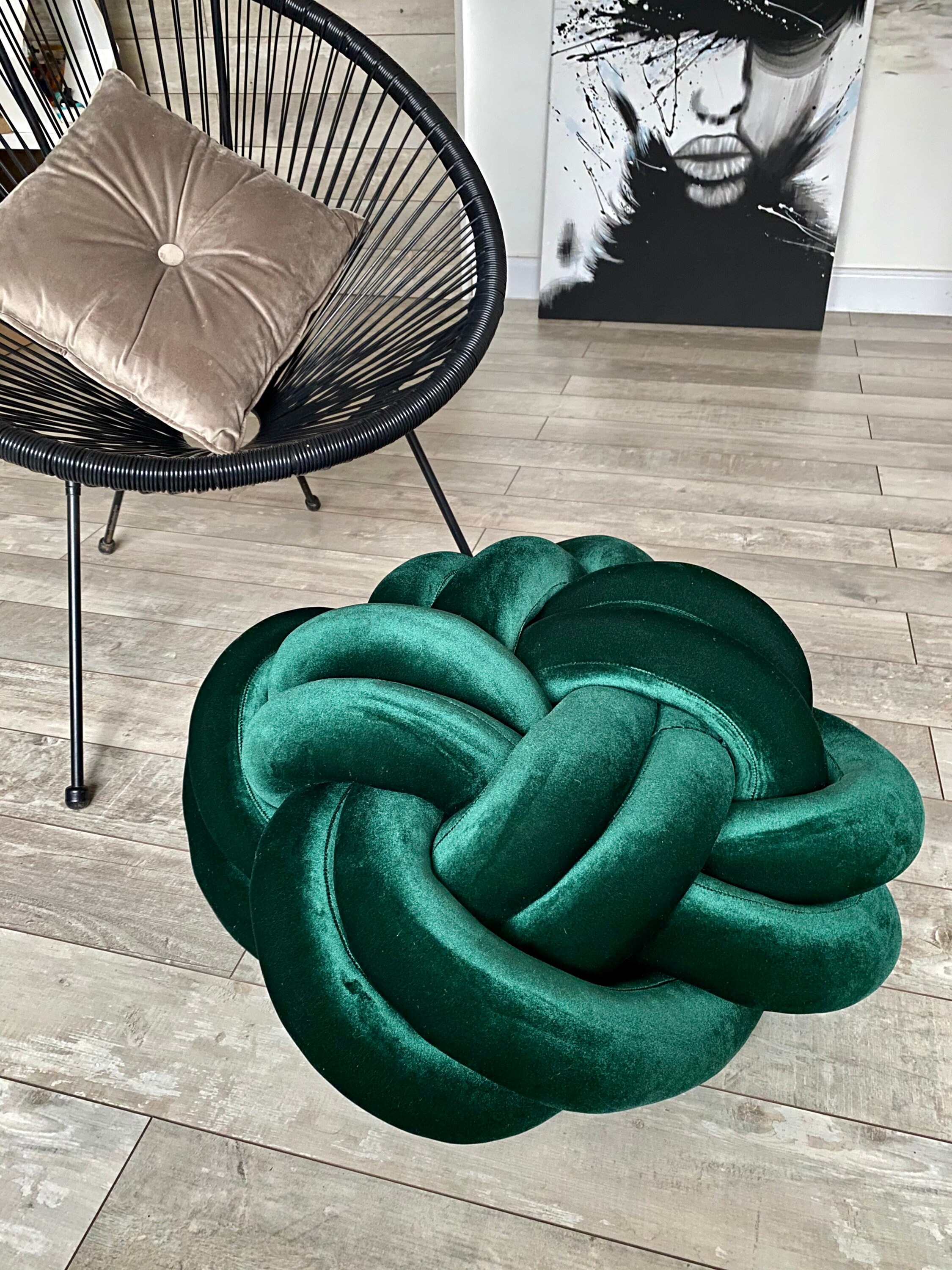 Green Knot Pouf Knot Floor Pouf Pouf Knot Pillow Floor | Etsy