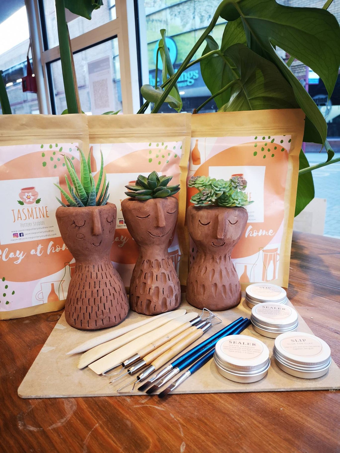 Clay Pottery Kit for 3 Craft Your Own Plant Pot at Home. Air | Etsy