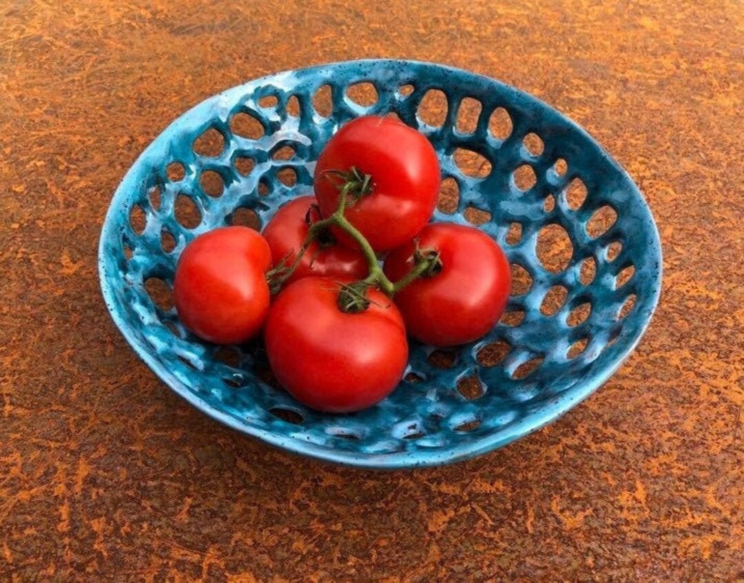 Turquoise Ceramic Bowl, Pottery Bowl, Large Serving Bowl, Dish Ceramic ...