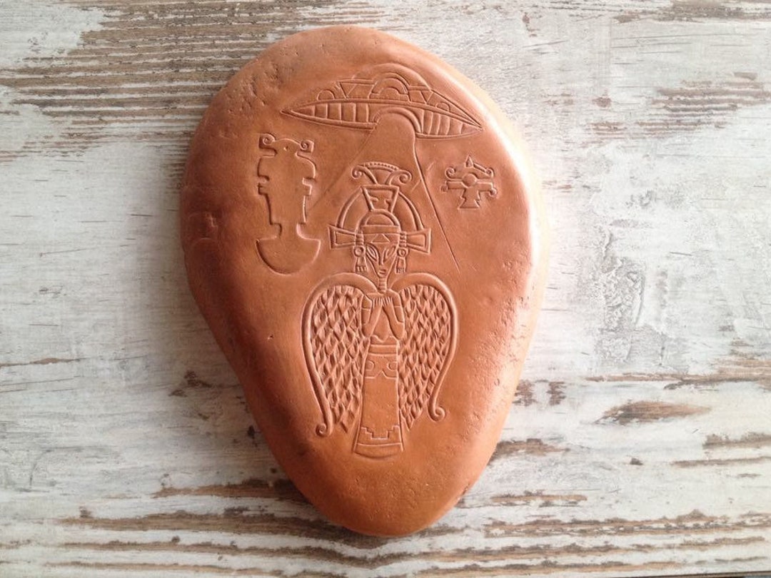 Aztec Alien Artifact Replica, Ceramic Tile Sculpture, Wall Art - Etsy