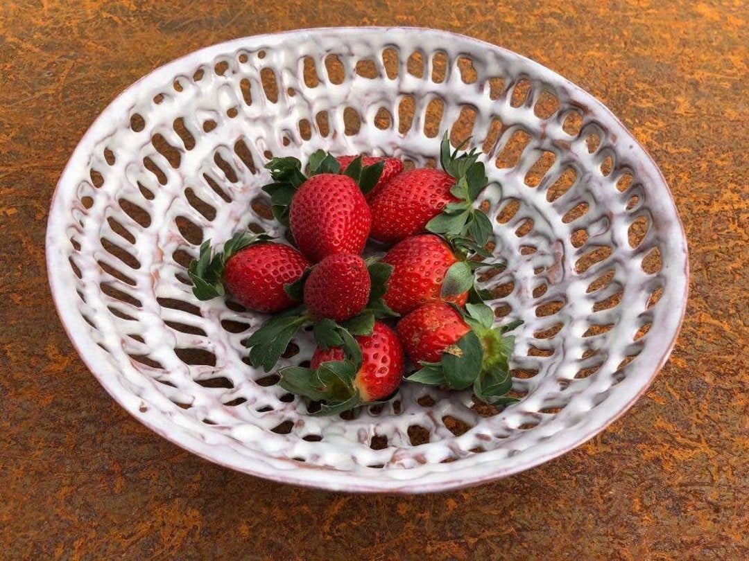 Rustic White Bowl, Ceramic Berry Bowl, Ceramic Bowl, Pottery Bowl ...