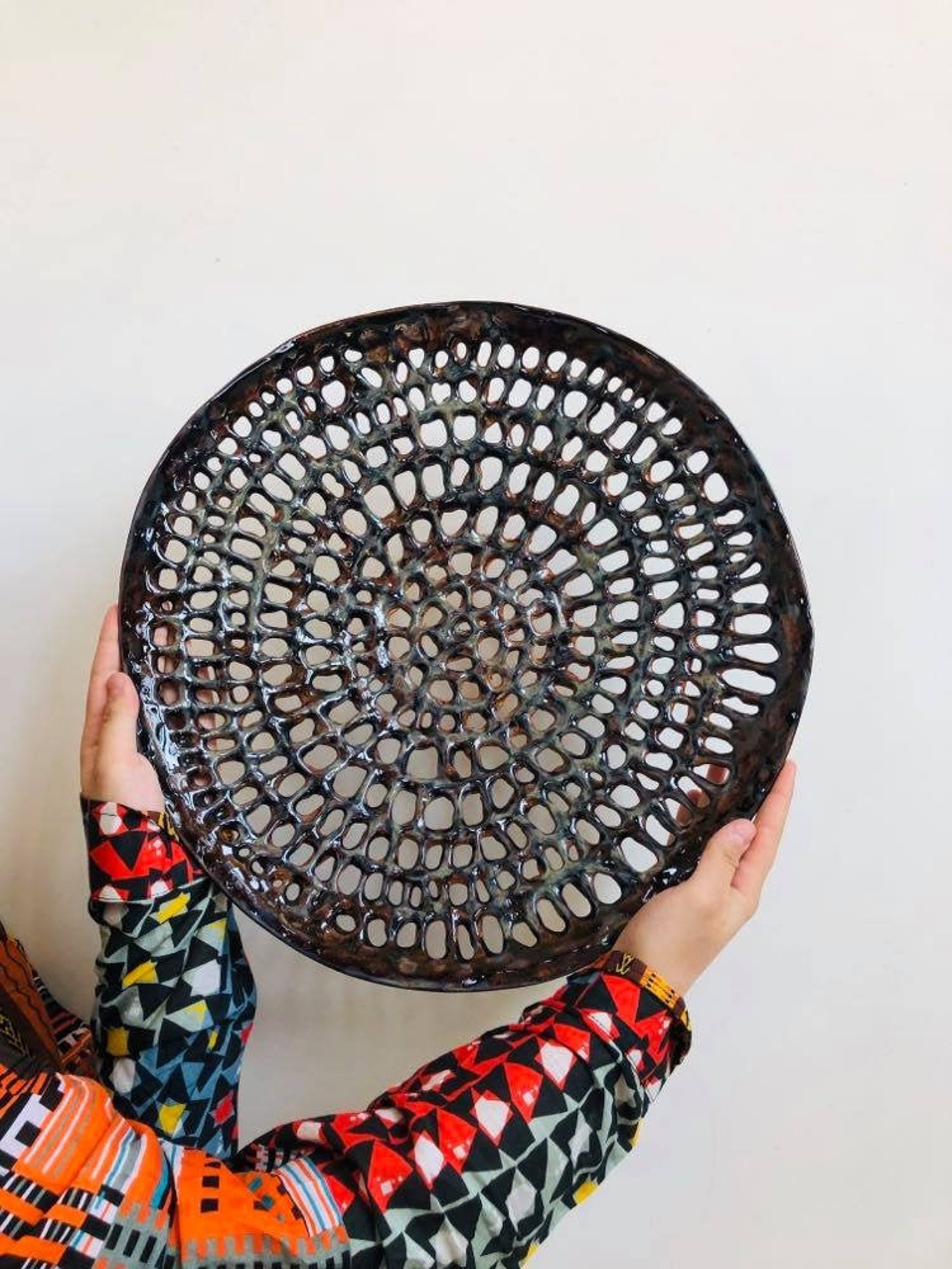 Porcelain Wall Hanging, Floral Discs, Ceramic Wall Installation ...