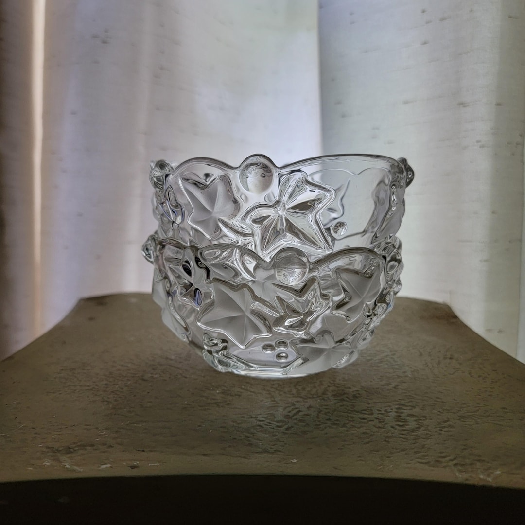 Vintage Mikasa Parisian Ivy Crystal Bowls 5 Clear White Frosted ...