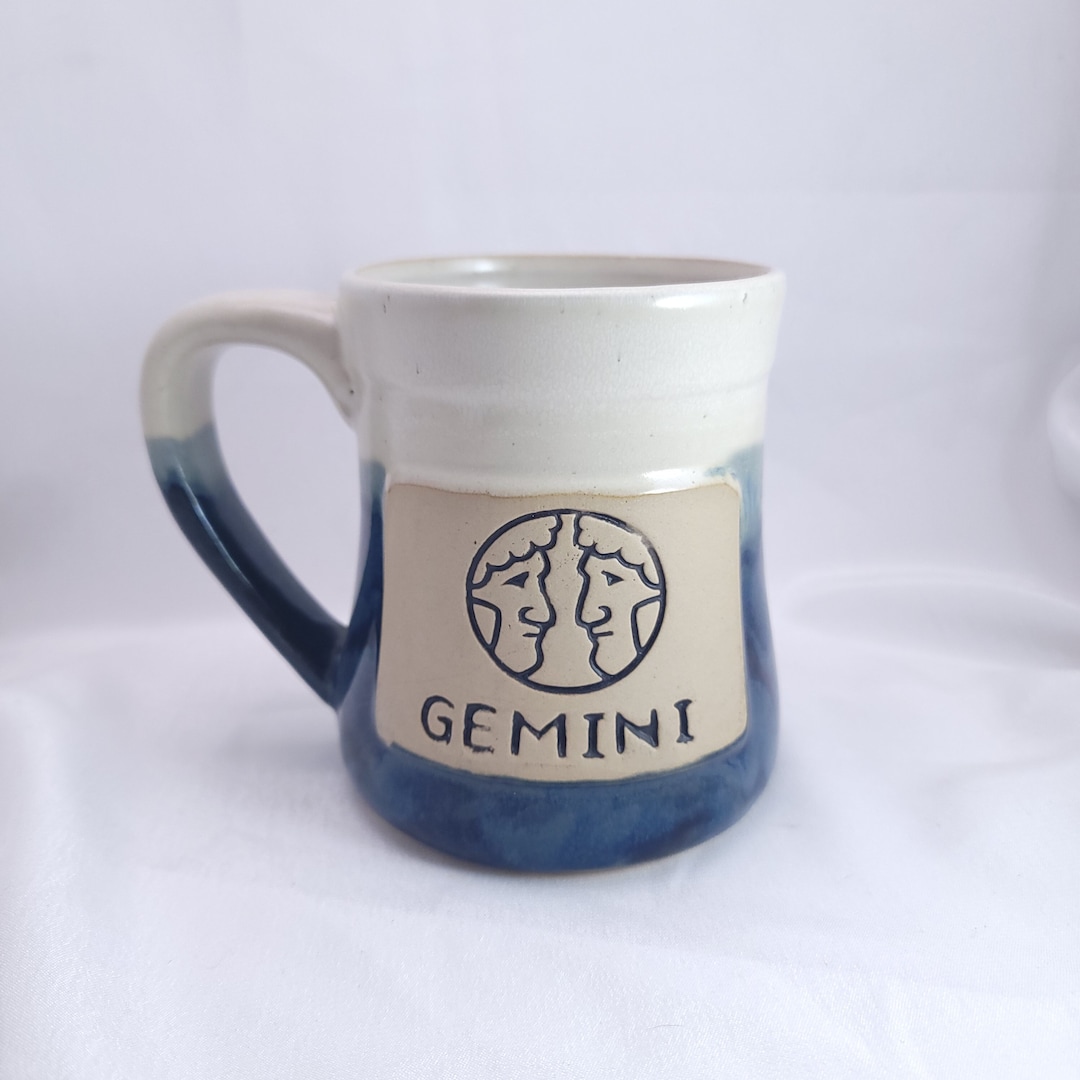 Vintage Ceramic Gemini Mug | Zodiac Sign Glazed Pottery - Etsy