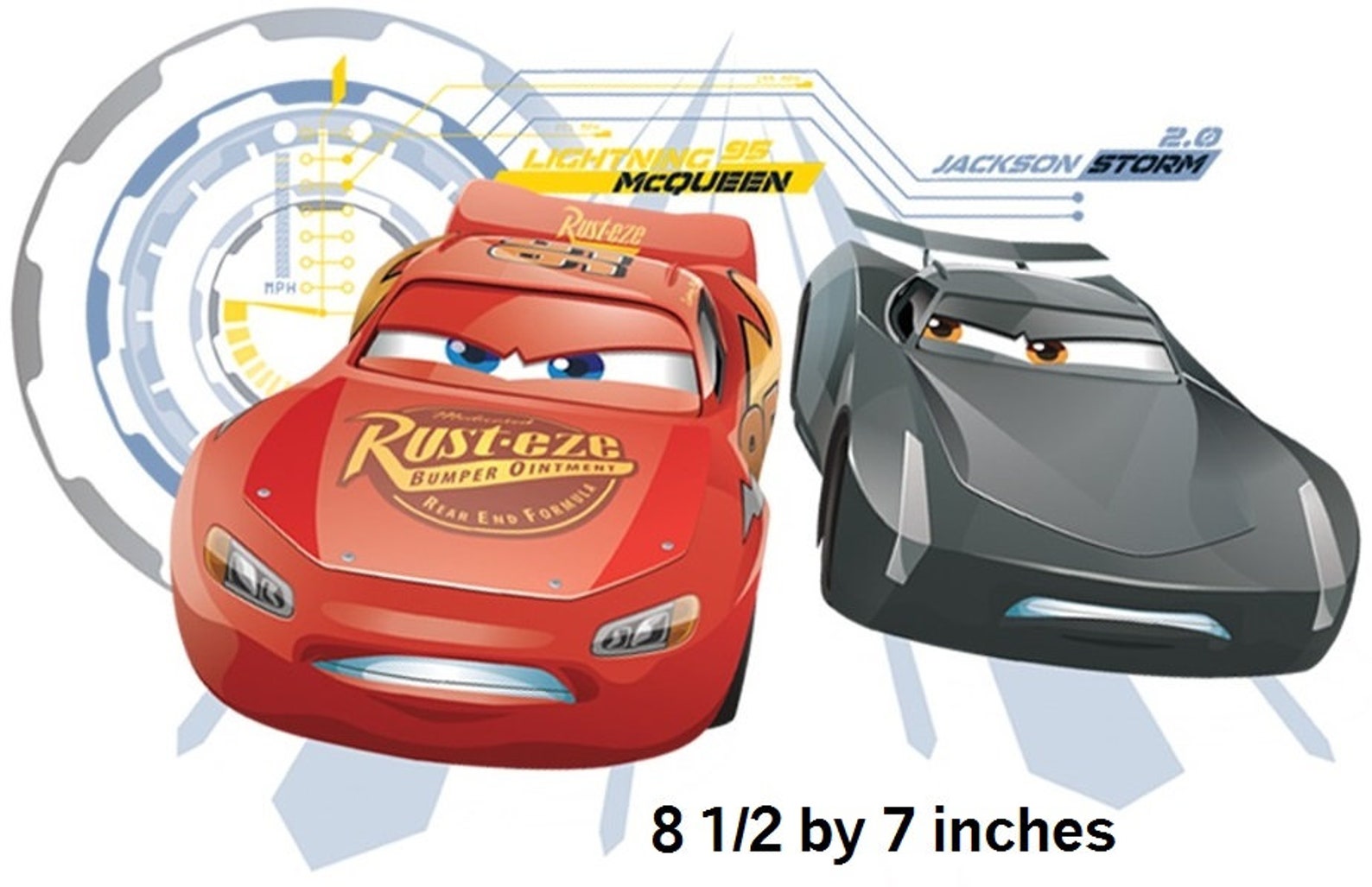 9 Inch Lightning McQueen VS. Jackson Storm Decal Disney Cars 3 | Etsy