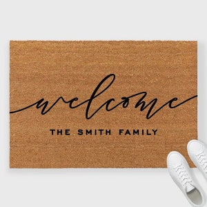 Welcome Doormat,custom Welcome Script Doormat,large Doormat,extra Large ...