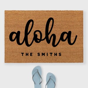 Aloha doormat Aloha door mat Beach House doormat Tropical | Etsy