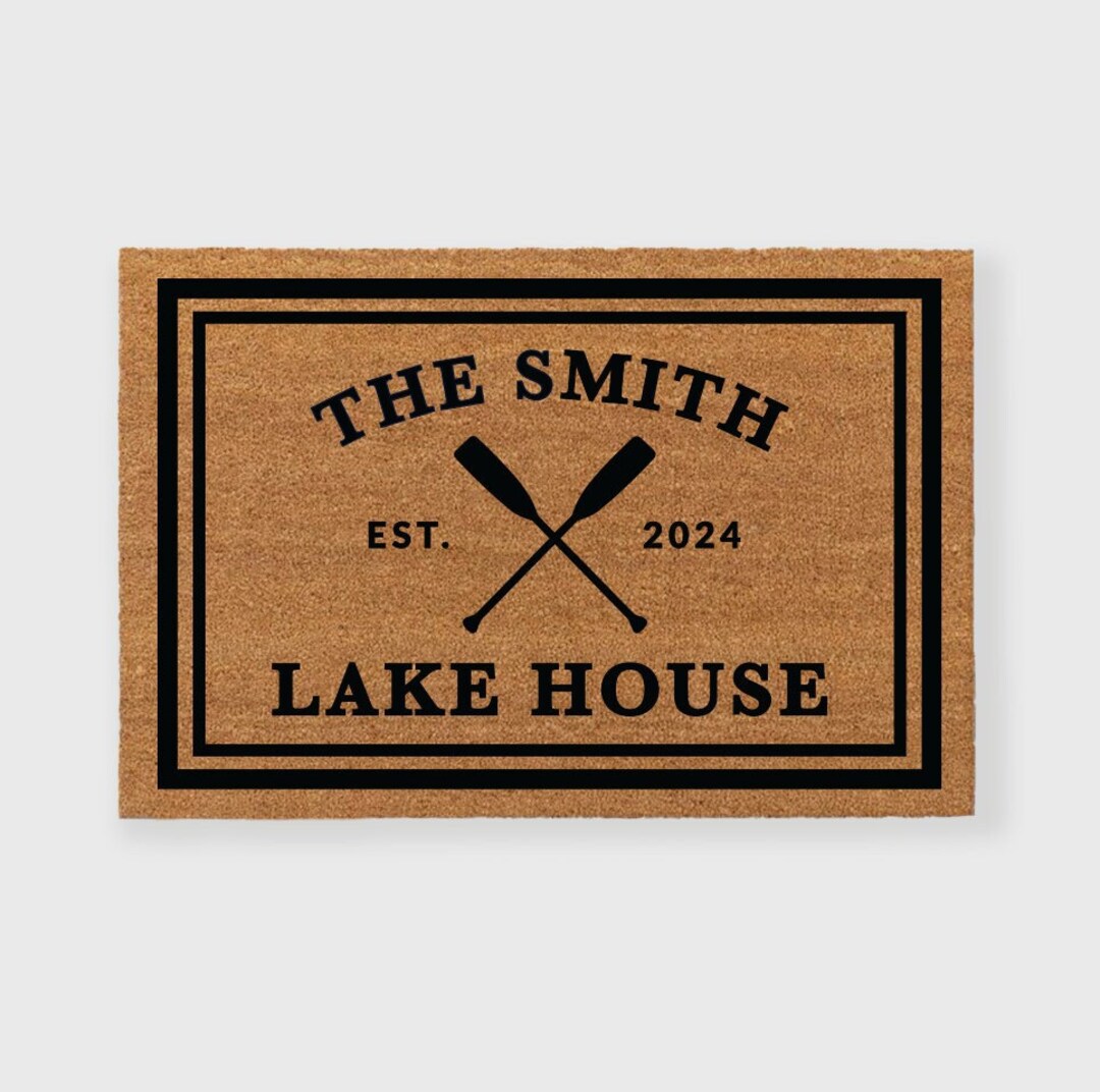 Custom Lake House Doormat,personalized Lake House Doormat With Border ...