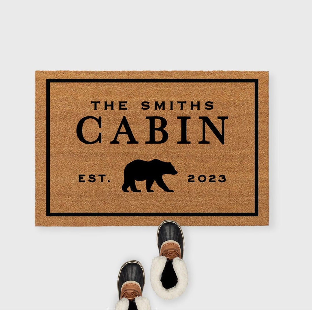 Bear Doormat,custom Cabin Doormat,cabin Door Mat,cabin Decor,cabin ...