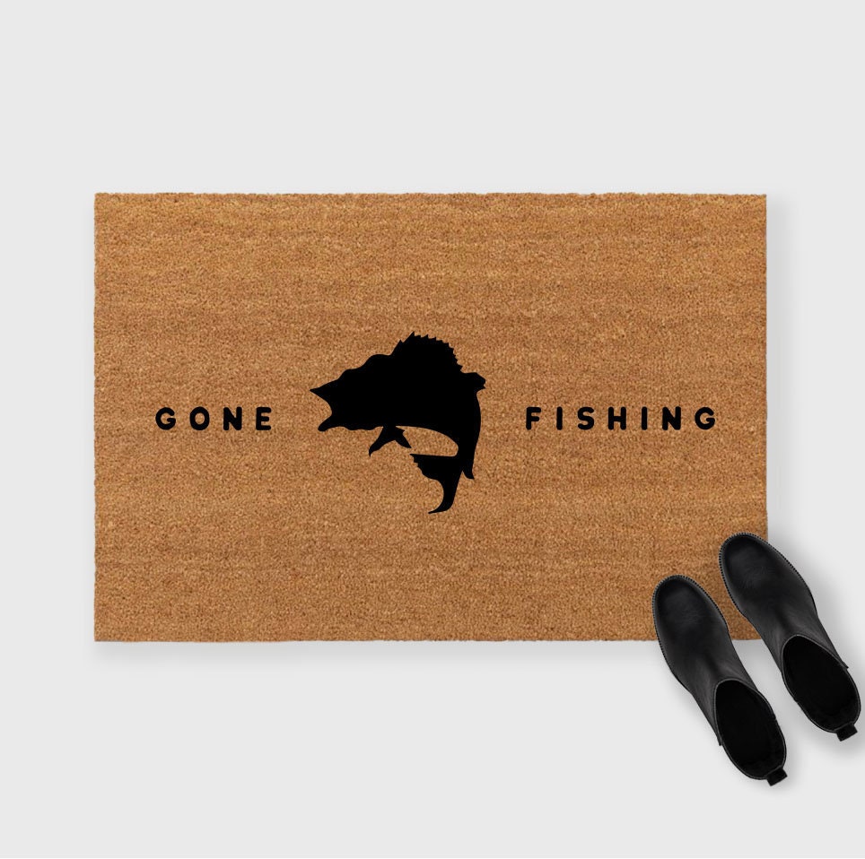 Gone Fishing Doormat Gone Fishing Decor Gone Fishing Sign - Etsy