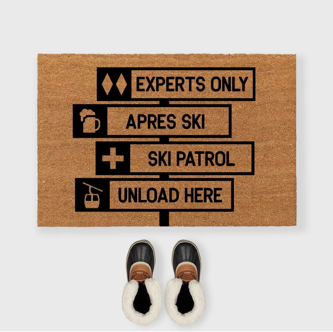 Ski Doormat,ski Sign,custom Ski Sign Doormat,experts Only Doormat,cabin ...