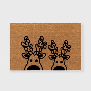 Peeking Reindeer Doormat,peeking Rudolph Doormat,rudolph Red Nose ...