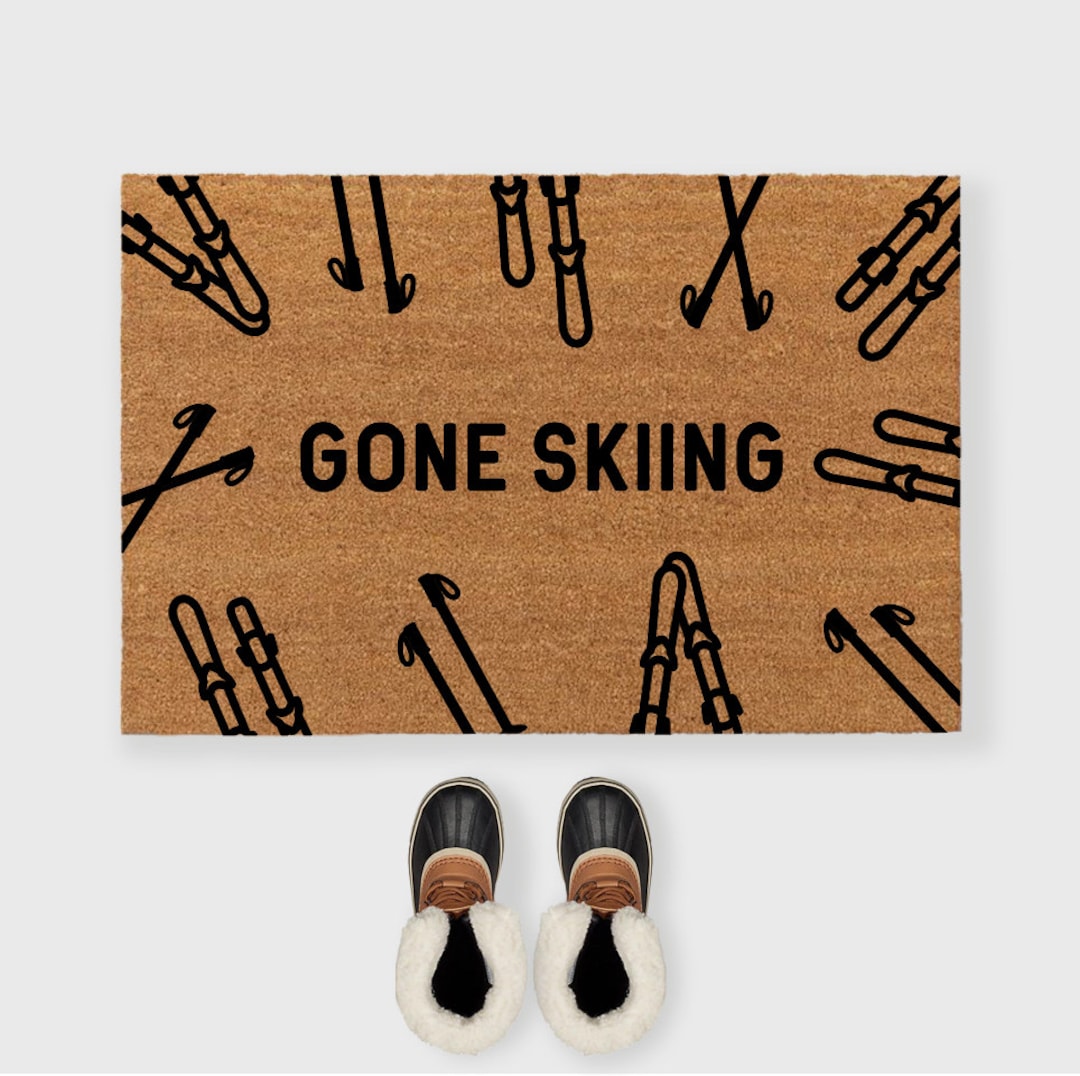 Gone Skiing Doormat,ski Doormat,ski Door Mat,personalized Ski Doormat ...