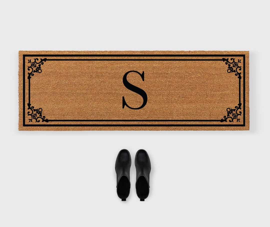 Double Border Doormat,monogram Doormat,elegant Doormat,custom Door Mat ...