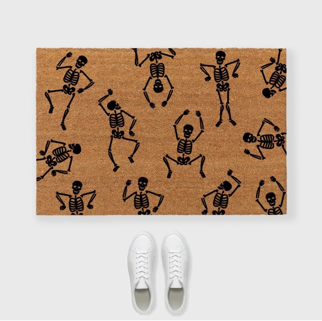 Dancing Skeletons Doormat,skeleton Doormat,bones Doormat,spooky Doormat ...