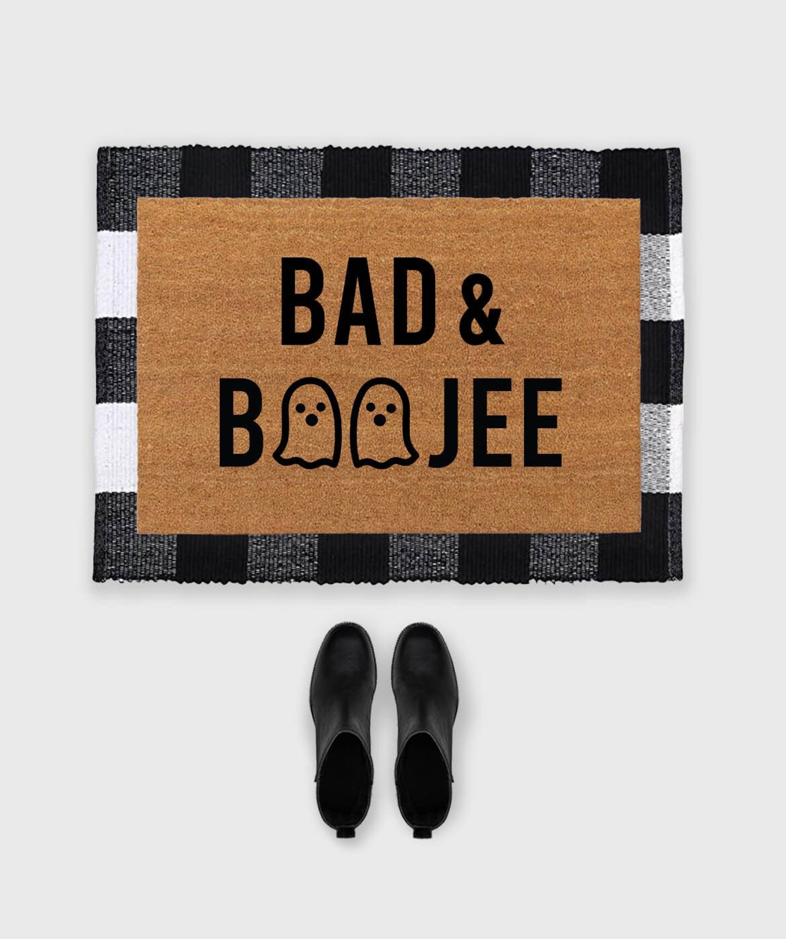 Bad and Boojee,bad and Boojee Halloween Mat,ghost Doormat,boo Doormat ...