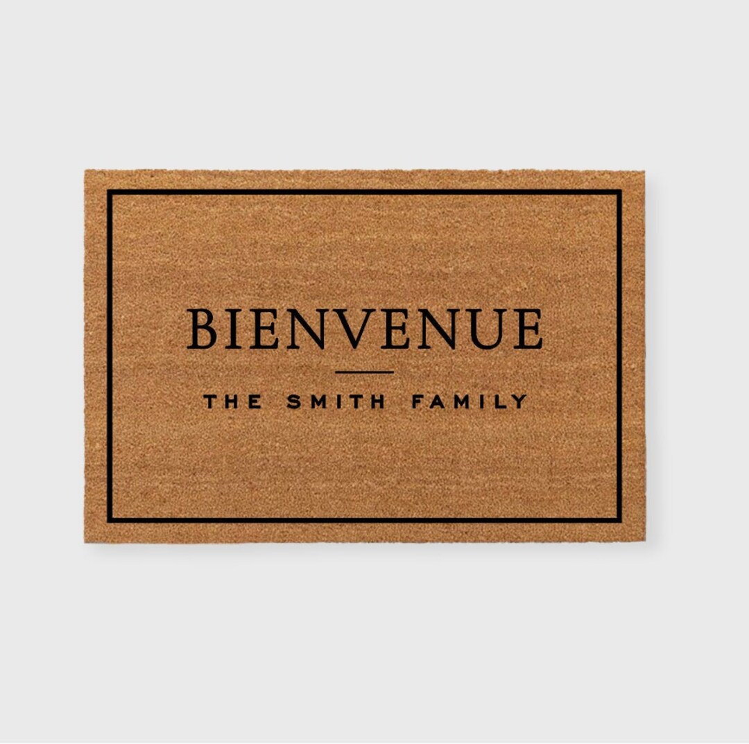 Bienvenue Doormat,bienvenue Door Mat,bienvenue Script Doormat,bonjour ...