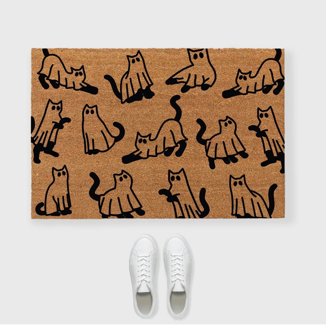 Cat Ghosts Halloween Doormat,cat Ghost Doormat,ghosts Doormat,cat ...