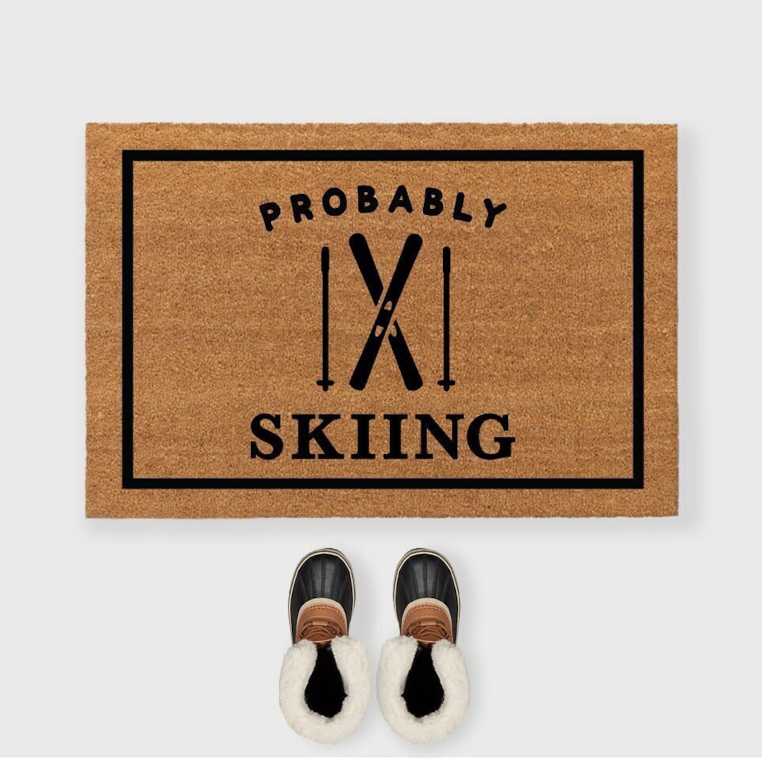Probably Skiing Doormat,ski Doormat,ski Door Mat,personalized Ski ...