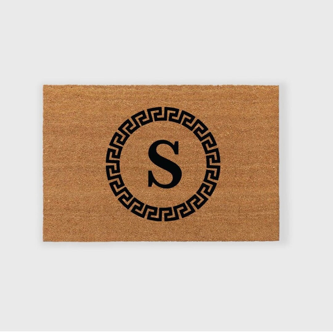 Greek Key Doormat,greek Key Border Doormat,greek Key Monogram Doormat ...