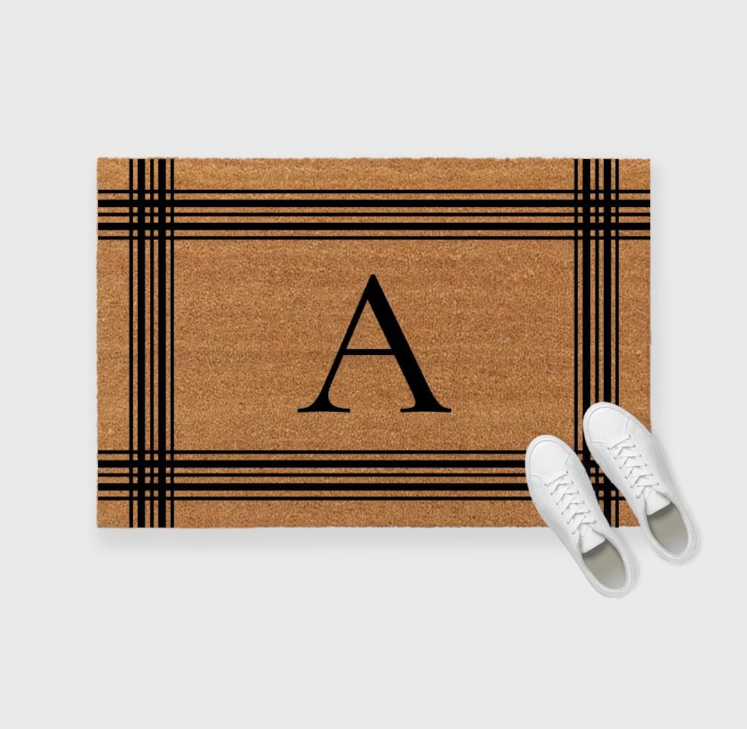 Custom Address Doormat,cross Hatch Monogrammed Border Doormat,monogram ...