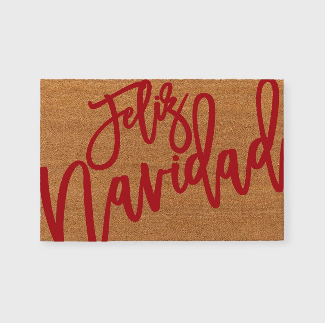 Feliz Navidad Script Doormat,feliz Navidad Doormat,spanish Christmas ...