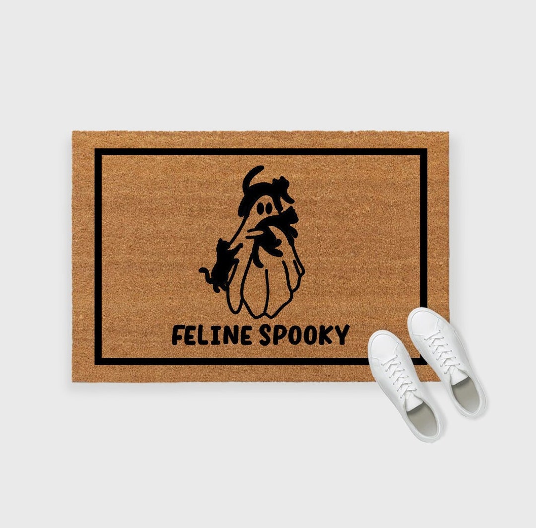 Feline Spooky Doormat,cat Ghosts Halloween Doormat,cat Ghost Doormat ...