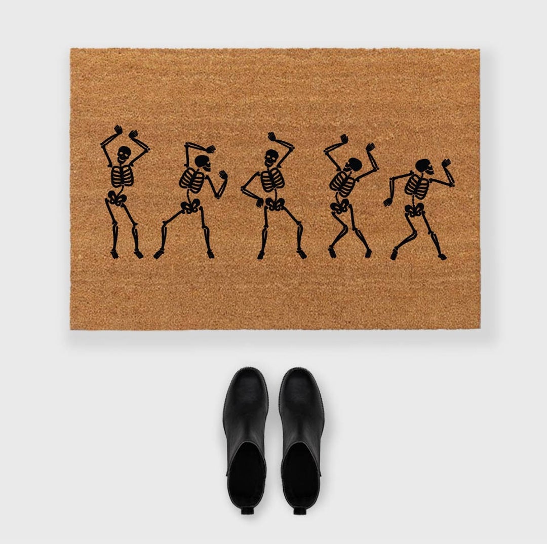 Dancing Skeletons Doormat,skeleton Doormat,bones Doormat,spooky Doormat ...