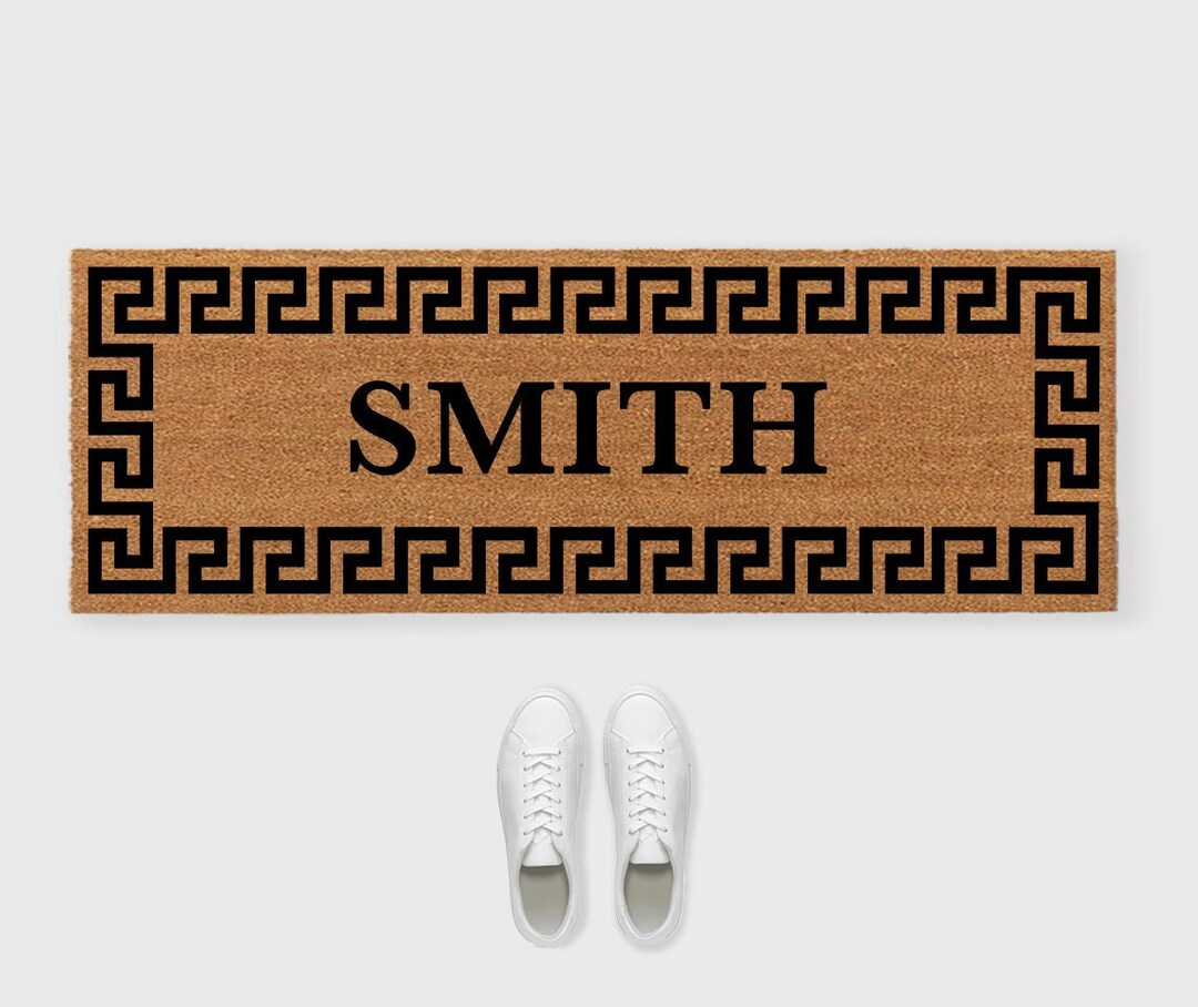 Custom Greek Key Doormat,greek Key Border Doormat,monogram Greek ...