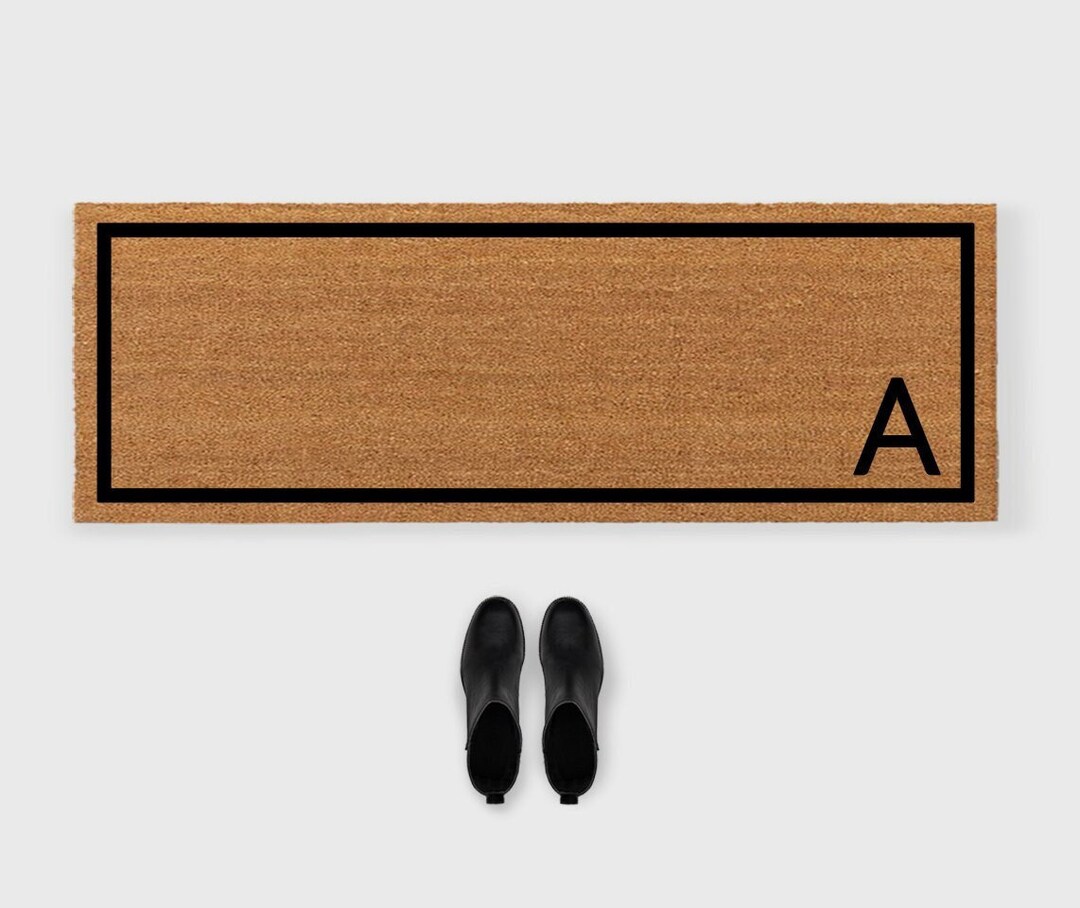 Monogrammed Coir Border Door Mat,monogram Border Personalized Doormat ...