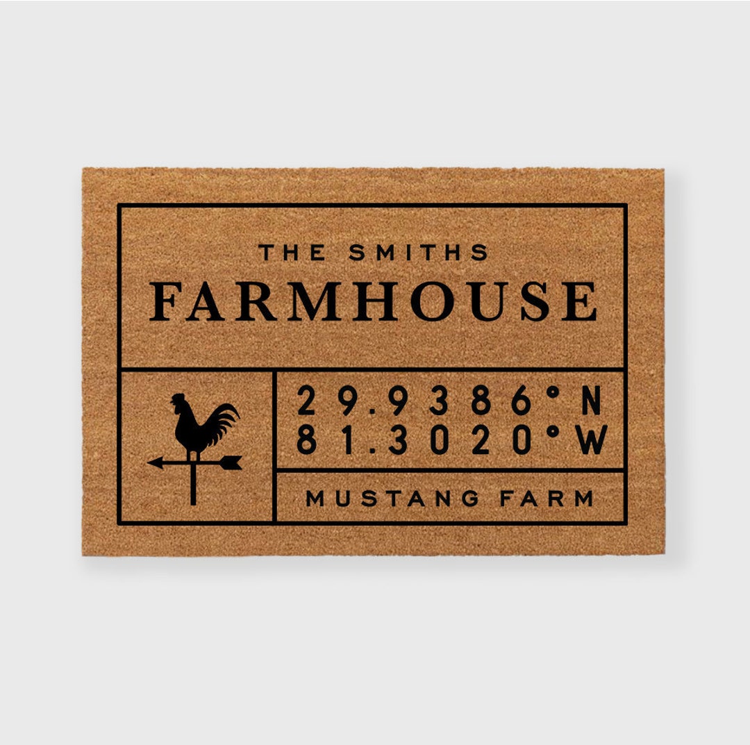 Custom Farm Doormat, Farmhouse Doormat, Farmhouse Decor, Farmstead ...