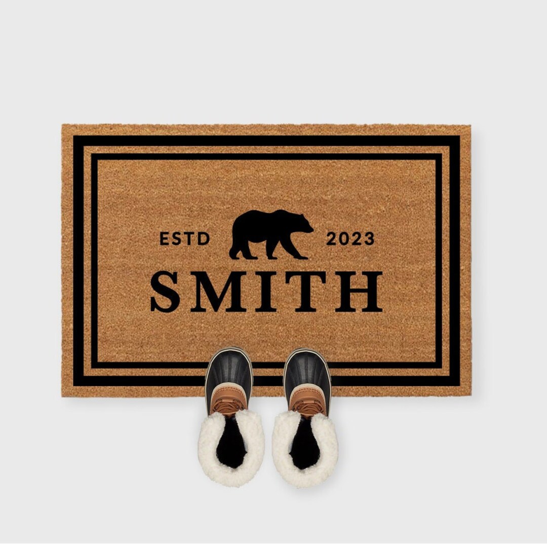 Bear Doormat,custom Cabin Doormat,cabin Door Mat,cabin Decor,cabin ...