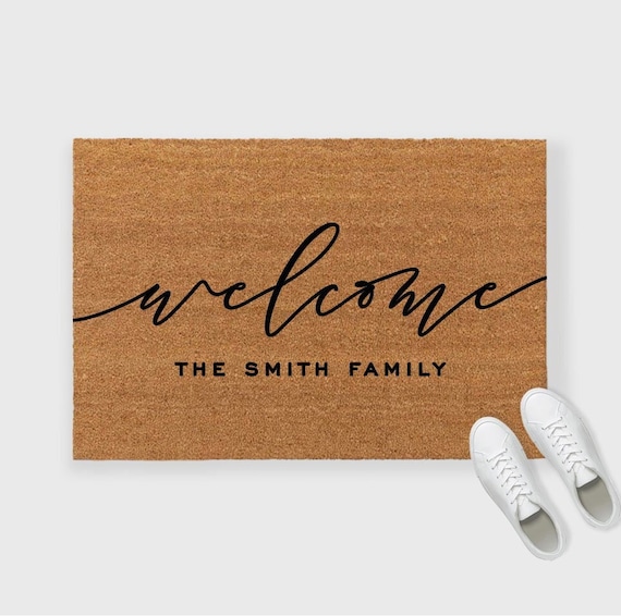 Welcome Doormatcustom Welcome Script Doormatlarge | Etsy