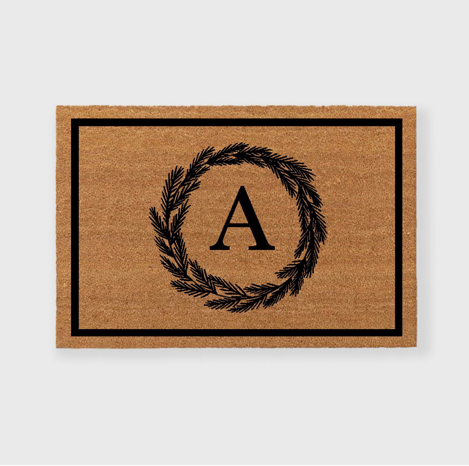 Christmas Wreath Doormat,christmas Doormat,holly Doormat,christmas ...