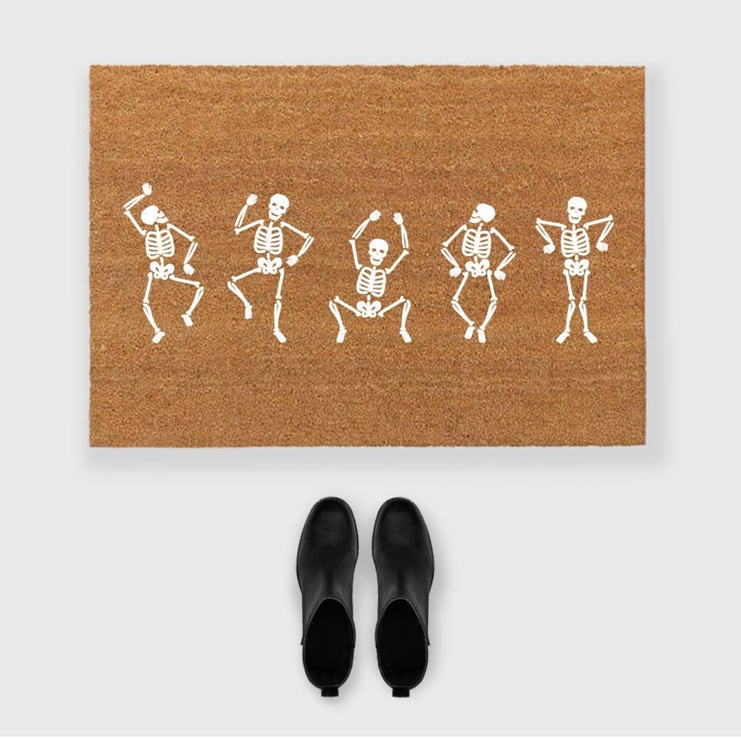 Dancing Skeletons Doormat,skeleton Doormat,bones Doormat,spooky Doormat ...