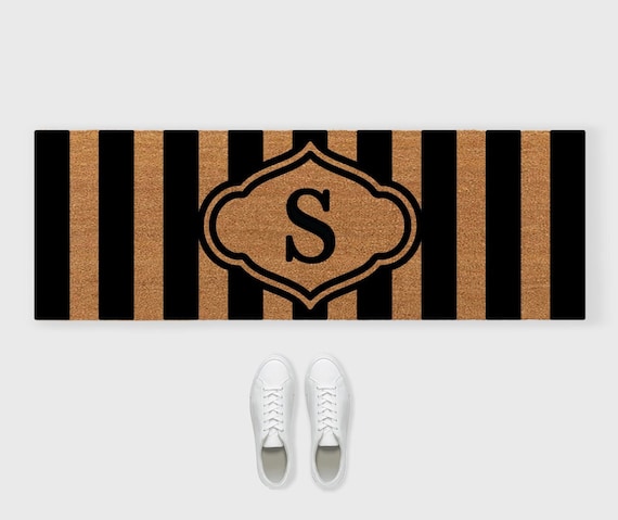 Stripe Monogram Personalized Doormatcustom Extra Large - Etsy