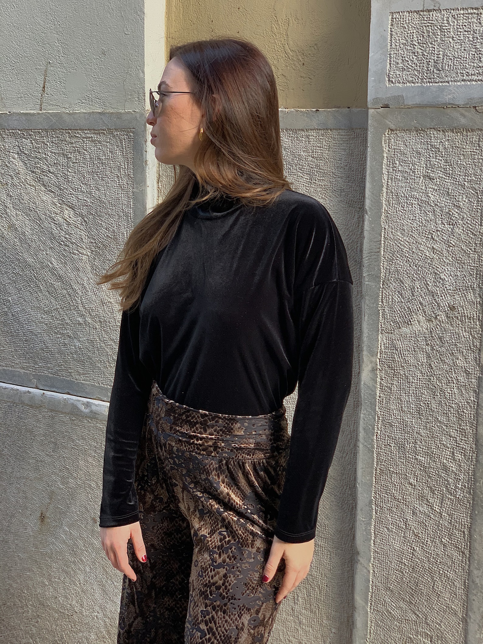 Velvet Turtleneck, Black Velvet Sweater, Casual Velvet Pullover, Loose ...