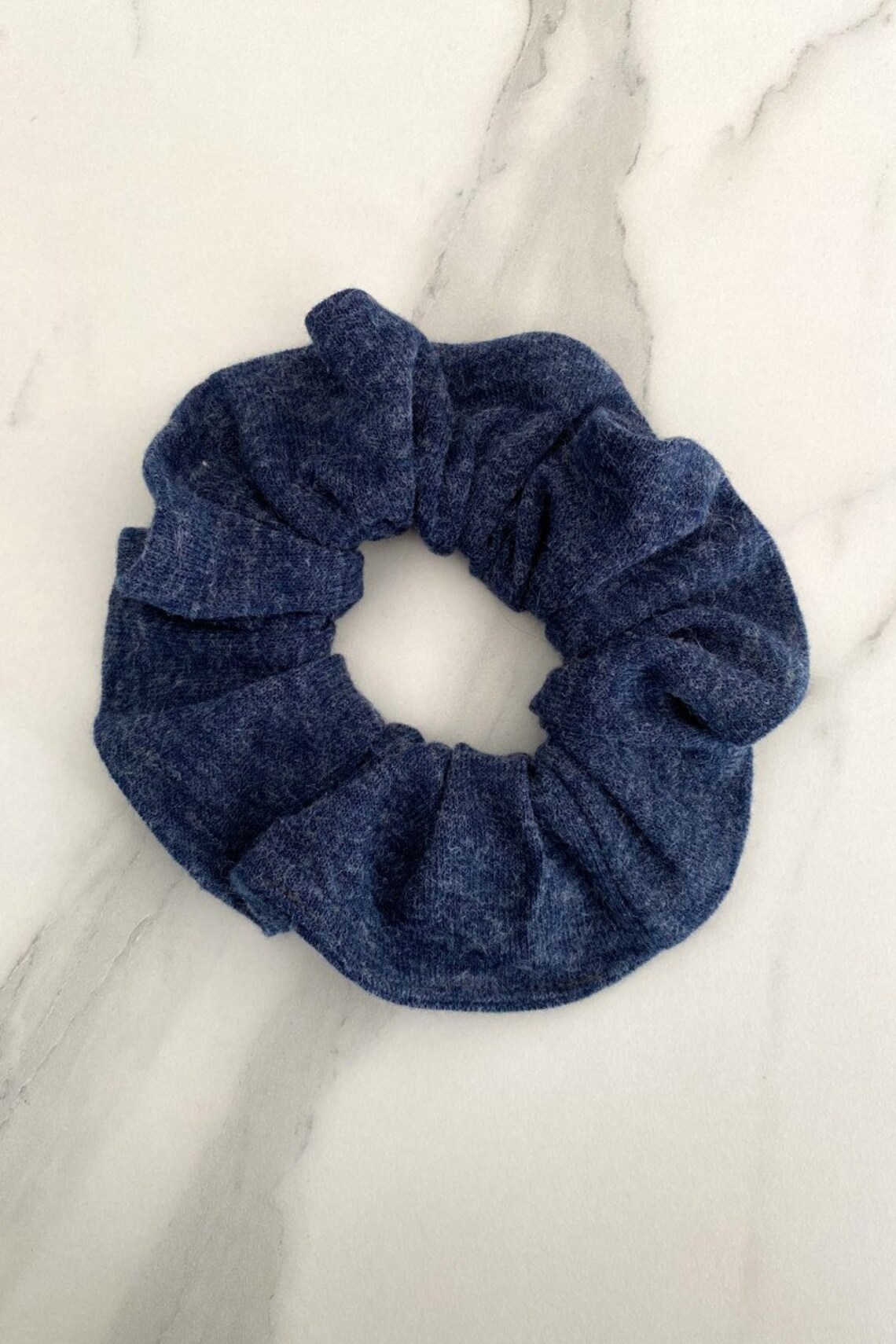 Blue Ponytail Knitted Scrunchie, Bun Scrunchie, Blue Knit Hair Chouchou ...