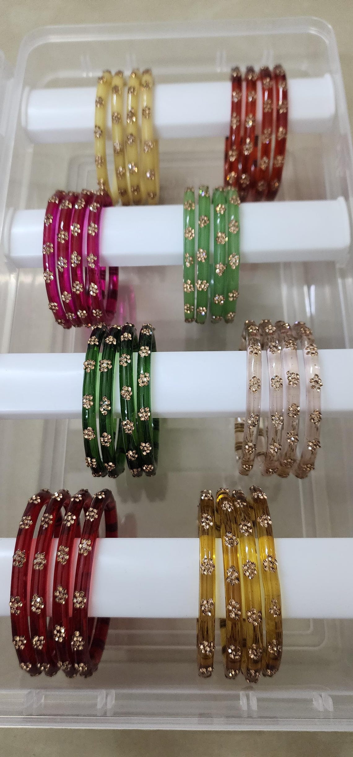Gorgeous Glass Bangles/indian Wedding Glass Bangles With Stone Work ...