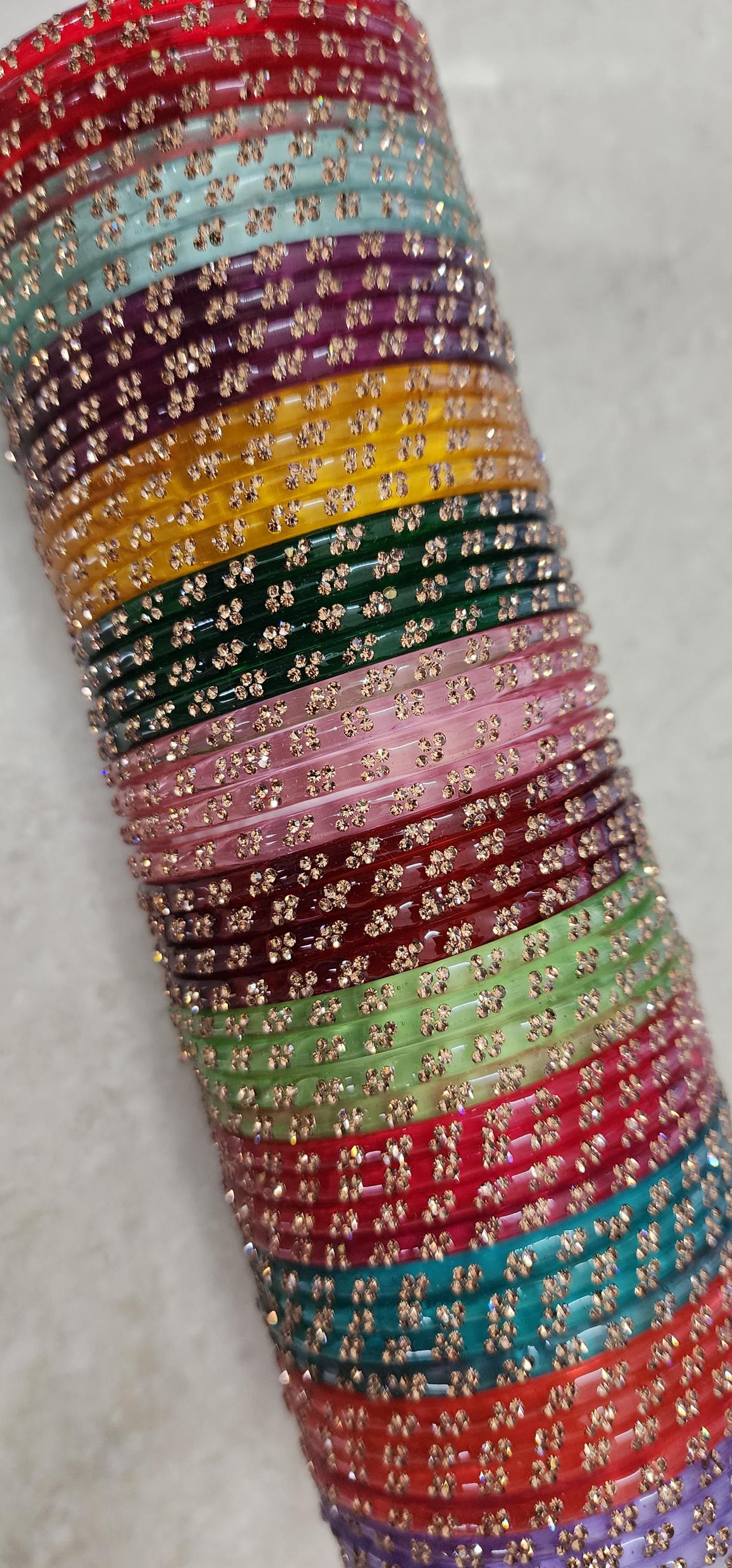 Gorgeous Seep Bangles/indian Wedding Acrylic Bangles With Stone Work ...