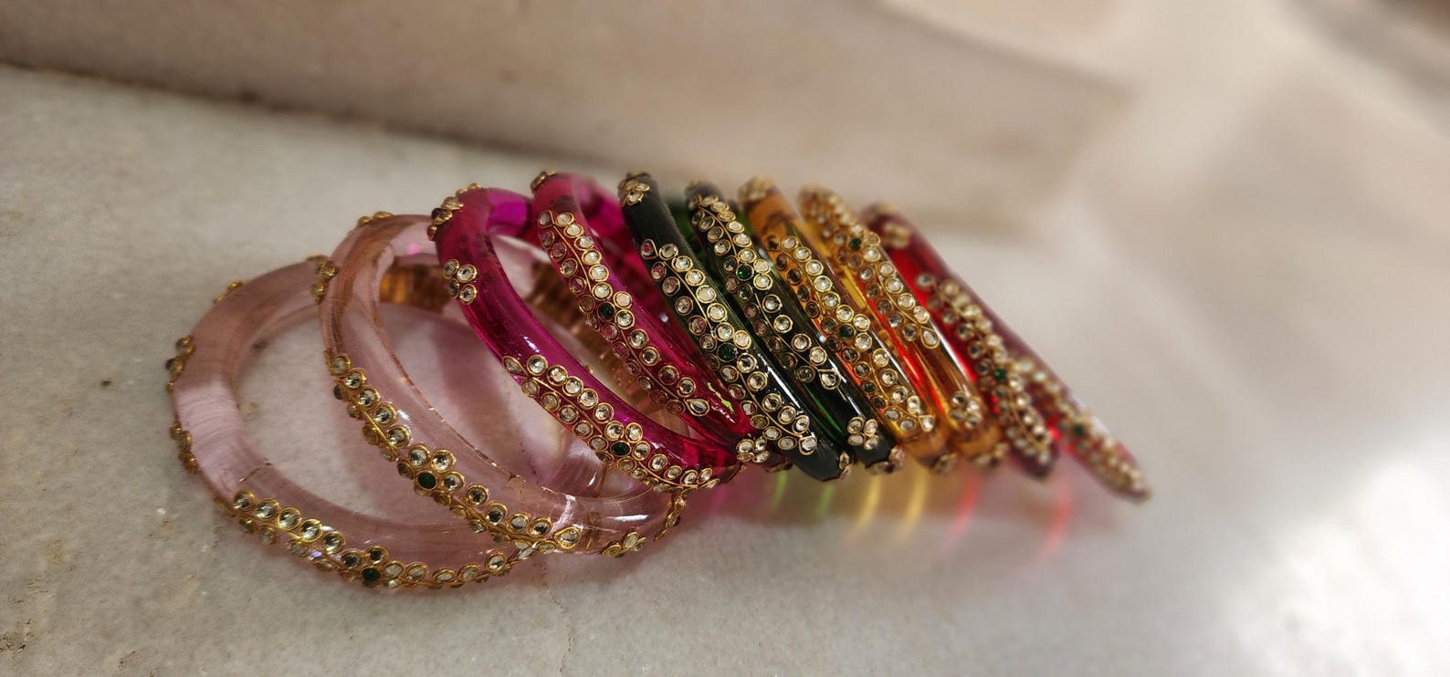 Gorgeous Glass Bangles/indian Wedding Glass Bangles With Stone Work ...
