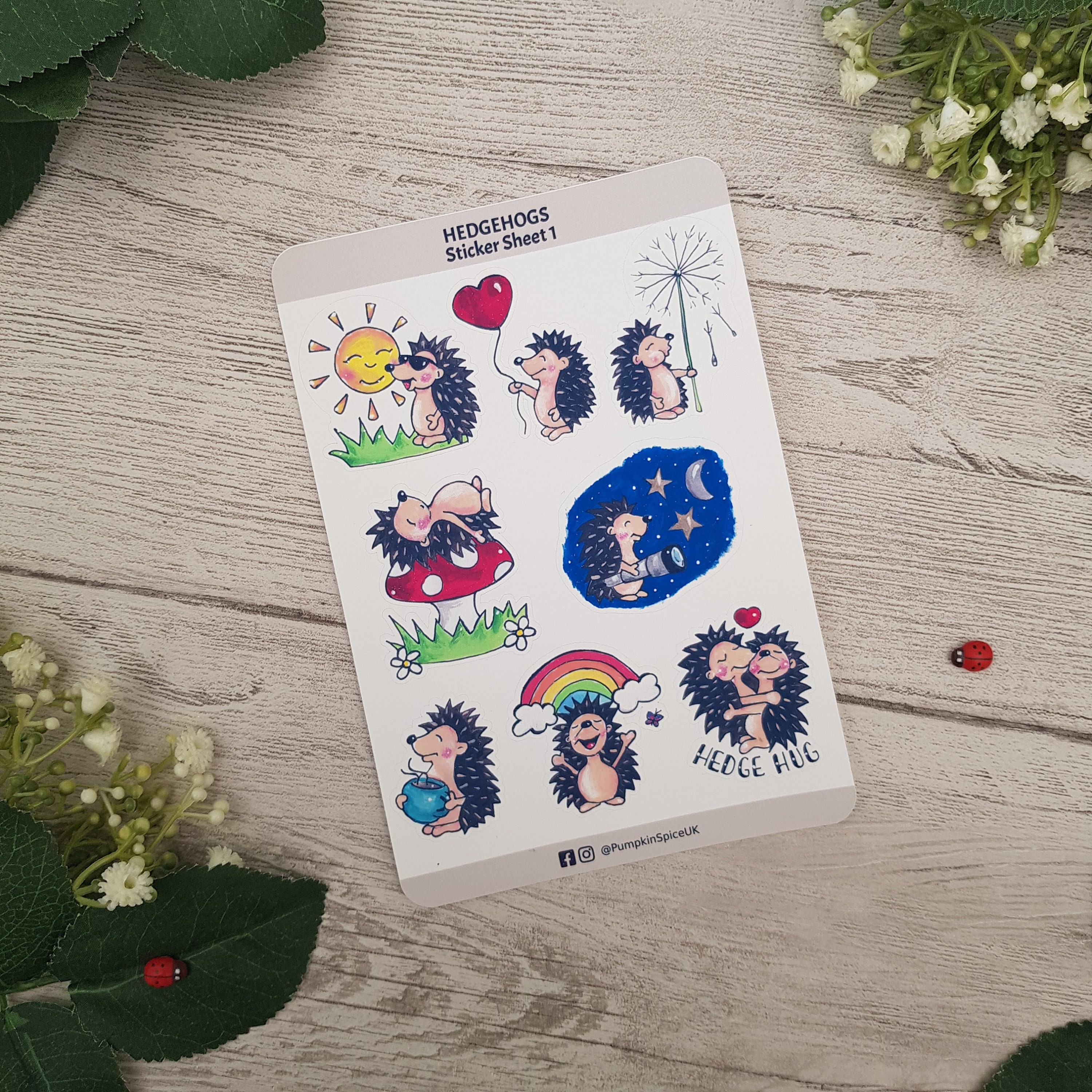 Hedgehog Sticker Sheet 8 Kawaii Hedgehog Stickers Notepad Stickers ...