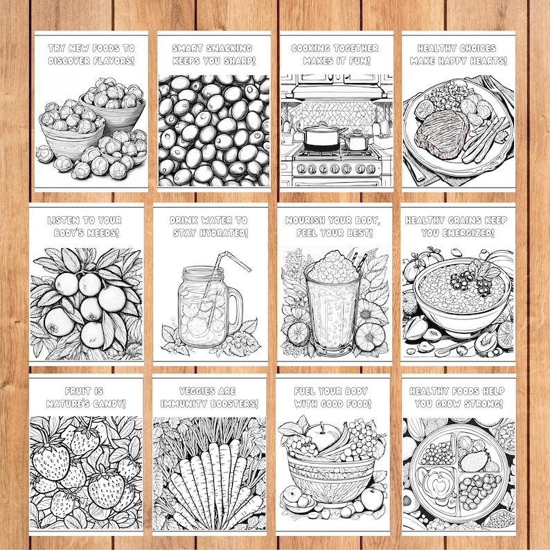 Printable Healthy Eating Coloring Pages Fun for Kids & Adults ...
