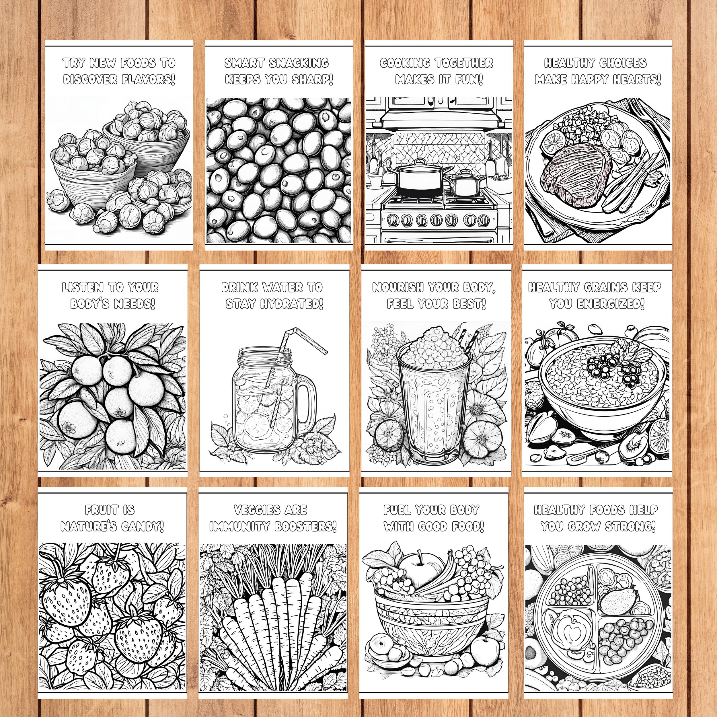 Printable Healthy Eating Coloring Pages Fun for Kids & Adults ...