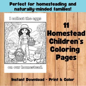 Printable Homesteading Coloring Pages for Kids Natural Living Fun ...