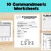 10 Commandments Activities and Worksheets, Printable Bible Lesson ...