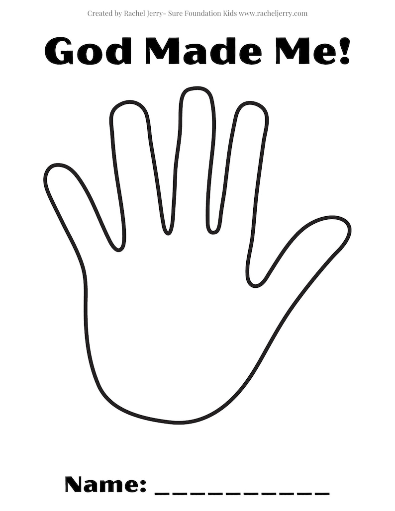 Christian 'god Made Me' Coloring Page - Printable 8.5x11 God's Creation ...
