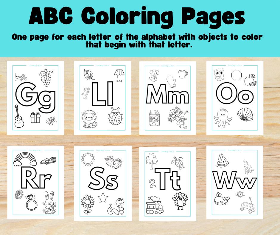 ABC Coloring Pages for Kids, Learning Letters, Alphabet Coloring ...