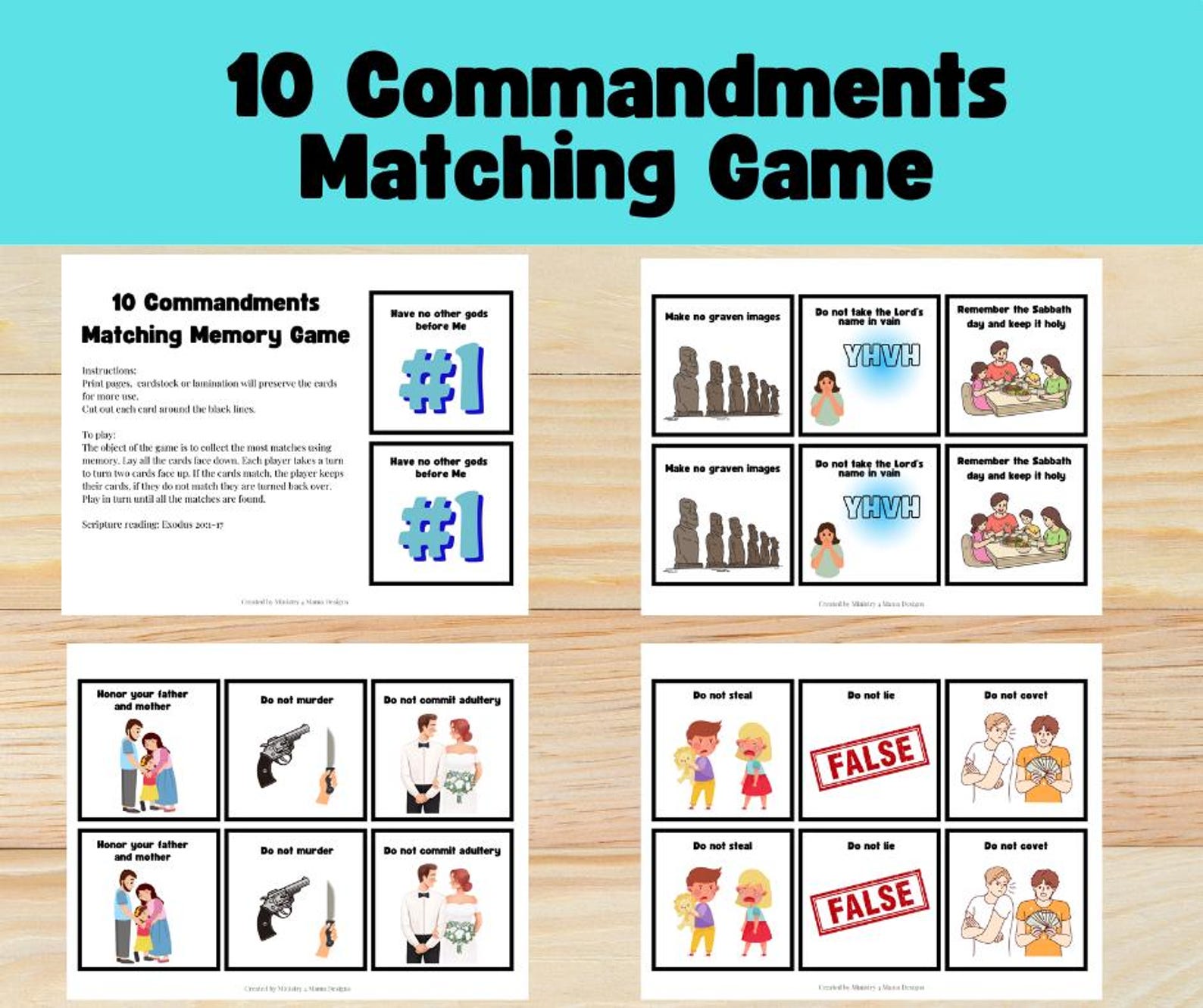 10 Commandments Activities and Worksheets, Printable Bible Lesson ...