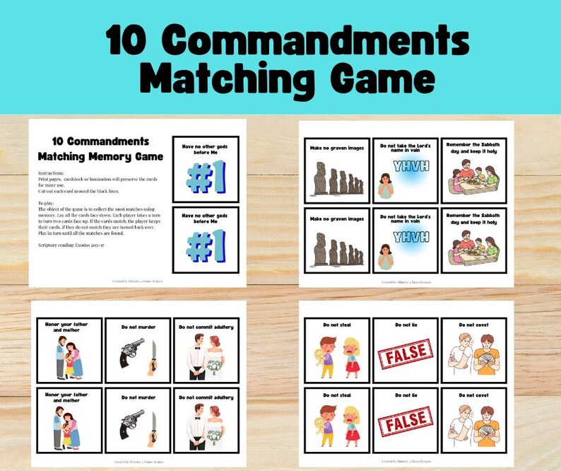 10 Commandments Activities and Worksheets, Printable Bible Lesson ...